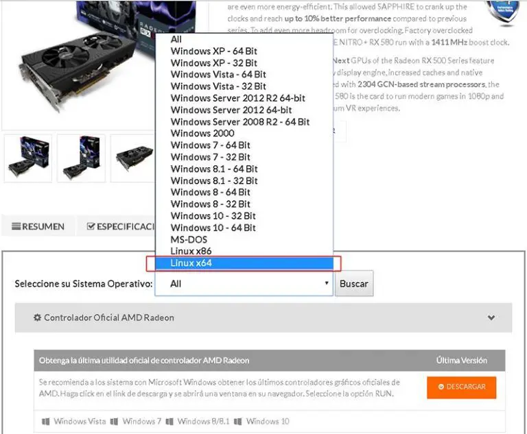 Instalar drivers AMD Radeon RX 580 en Linux - El Taller del Bit